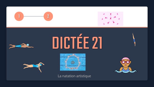 - Dictée 21- La natation artistique | Genially
