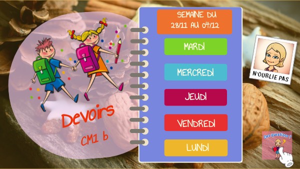 12. Devoir cm1 b 123 au 29/11 2021 | Genially