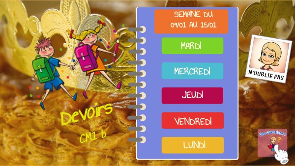Copie - 16. Devoir cm1 b du 09/01 au 15/01 | Genially