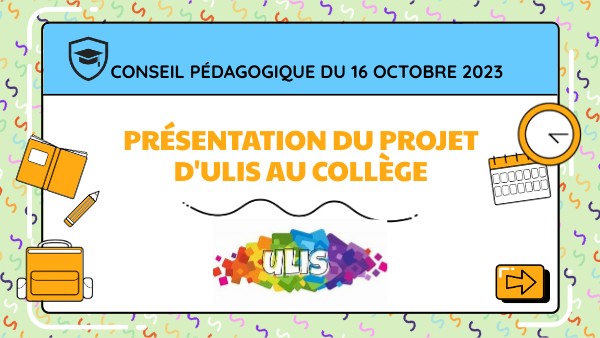 Présentation projet ULIS | Genially