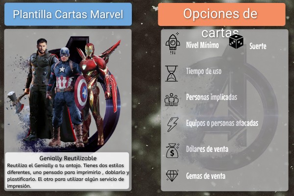 Cartas de héroes de Marvel | Genially