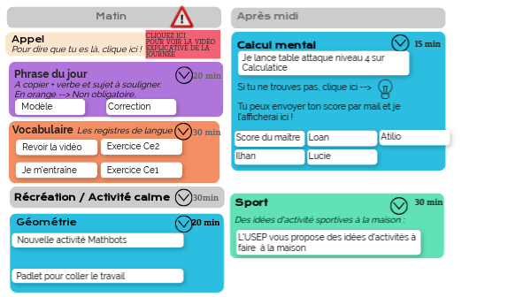 Classe à la maison copie copie | Genially