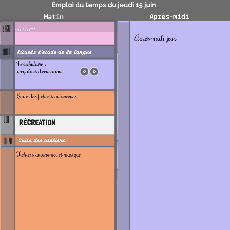 Copy - Copie - EDT Lundi remplacement | Genially