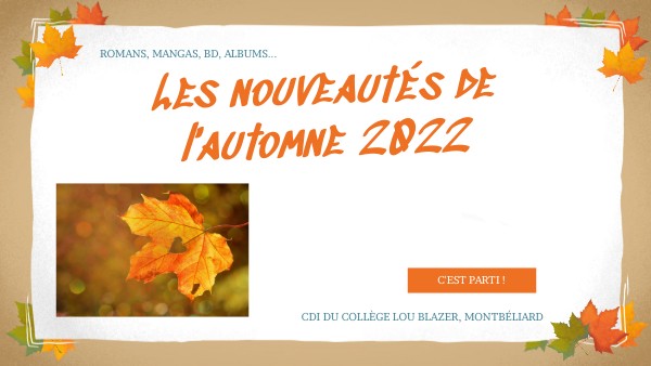 Nouveautés de l'automne 2022 | Genially