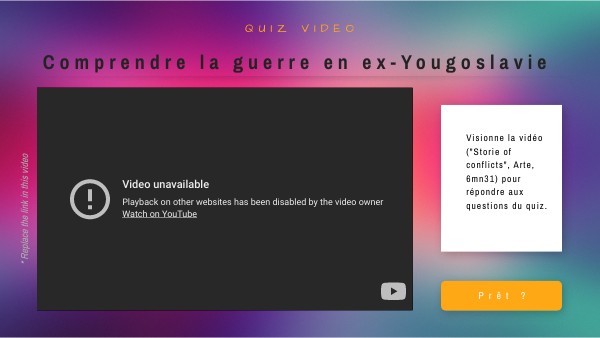 QUIZ VIDEO guerre-ex_yougoslavie