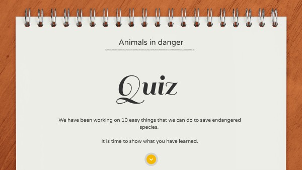 Quiz. Save endangered species. To share