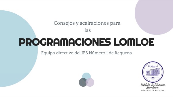 Programaciones LOMLOE IES 1 Requena | Genially