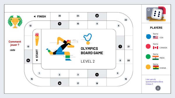OLYMPICS BOARD GAME Niveau 2 | Genially