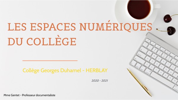 Les espaces numériques du collège | Genially