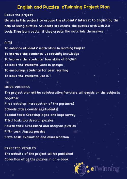 English and Puzzles Project Plan | Genially