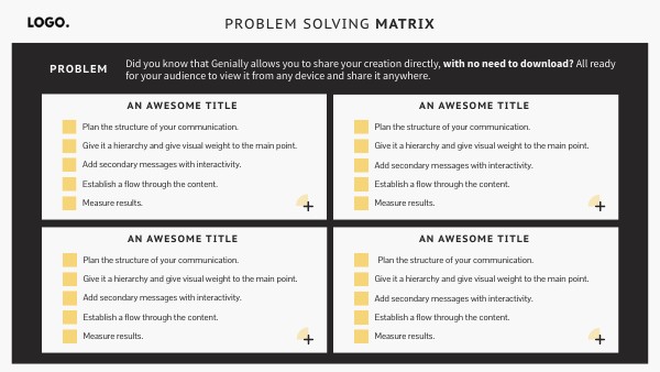 PROBLEM SOLVING MATRIX | Genially