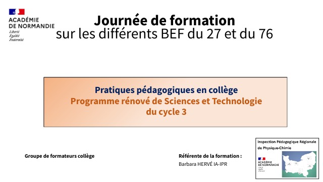 Diaporama Formation programme rénové 6ème | Genially