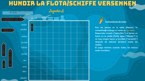 A- Hundir la flota verbos regulares presente | Genially