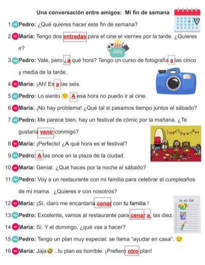 Mi fin de semana - reading only | Genially