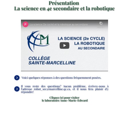 Science 4e secondaire - robotique