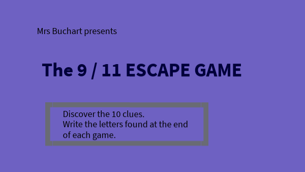 3ème 9/11 ESCAPE GAME