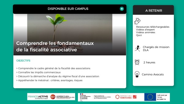 Programme Fiscalité des asso DLA | Genially