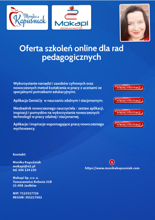 OFERTA SZKOLEŃ - Mokapi Sp. z o. o. | Genially