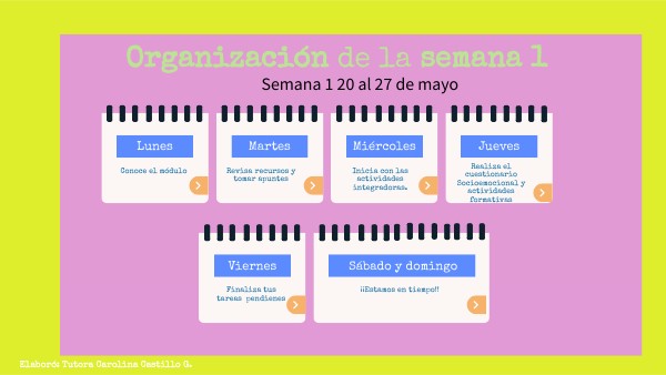 M08: Organización de la semana1 | Genially
