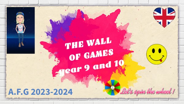 The wall of games year 9 and 10