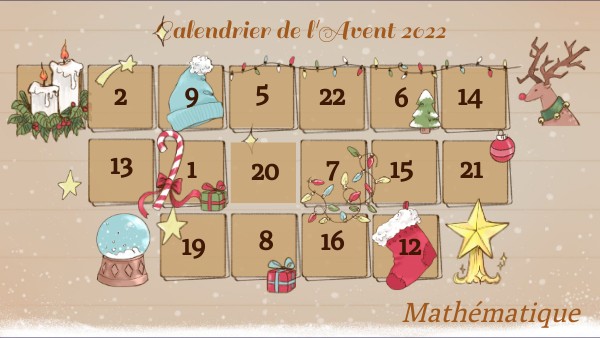 Calendrier de l'Avent mathématique 2021 | Genially