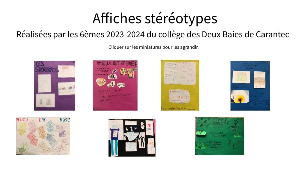 Affiches 6e stéréotypes | Genially