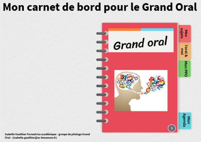 mon carnet de bord pour le GO | Genially