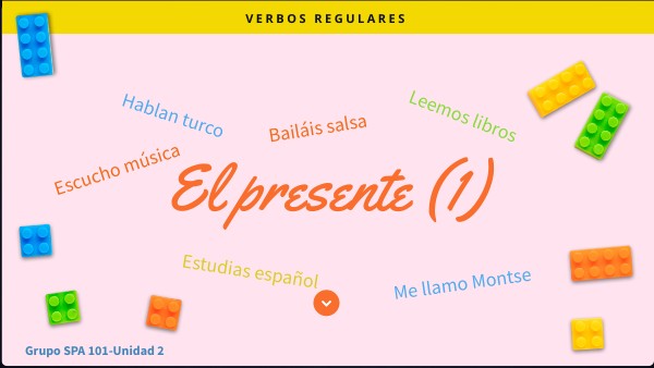 U.2. 1. El presente. Verbos regulares