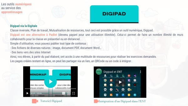 Outils numériques - DIGIPAD | Genially