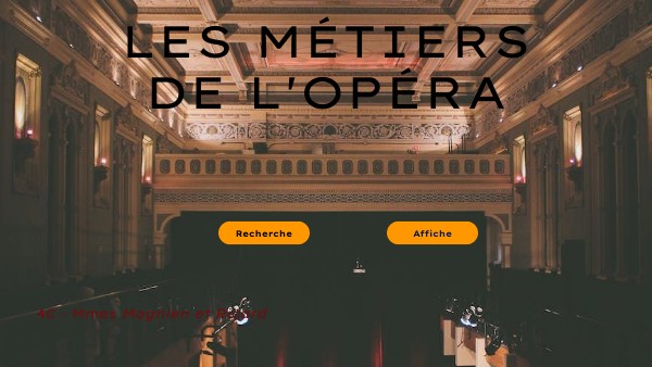 Métiers de l'opéra | Genially