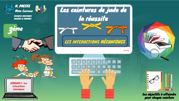 3ème_MÉCA1_ACT6_MODÉLISATION D'UNE ACTION MÉCANIQUE_les ceintures judo de la réussite | Genially
