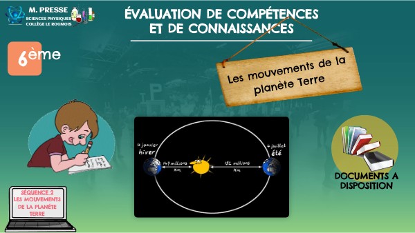 6ÈME_SYST SOLAIRE_EVALUATION_Mouvements planète Terre | Genially