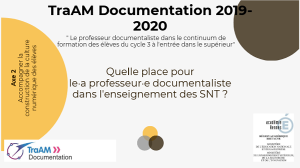 TraAM Documentation ; Quelle place pour le.a professeur.e documentaliste dans l'enseignement des ...