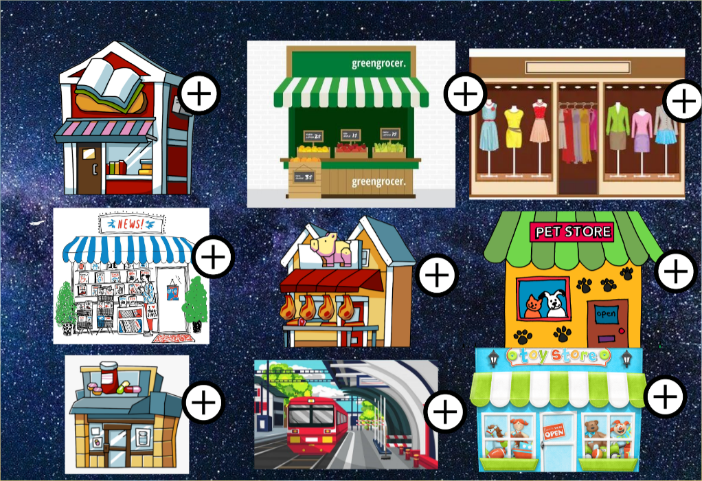 SHOPS AND BUILDINGS 2 | Genially