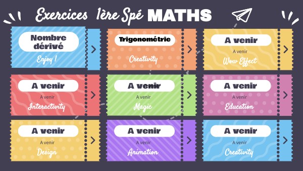 Exercices 1ère Spé Math | Genially