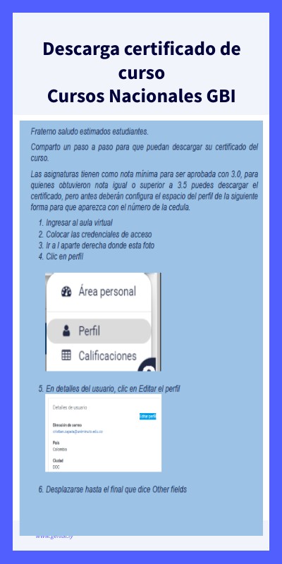 Descarga Certificado Cursos Nacionales GBI | Genially