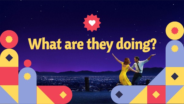 What are they doing? (présent BE+ing) | Genially