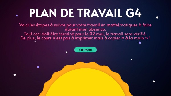 3e - G4 - Plan de travail | Genially