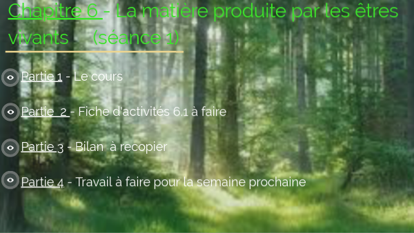 6eme ( Semaine 6) Chapitre 6 - Séance 1
