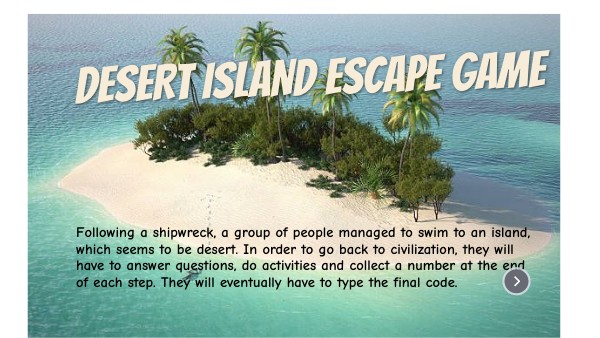 DESERT ISLAND ESCAPE GAME | Genially