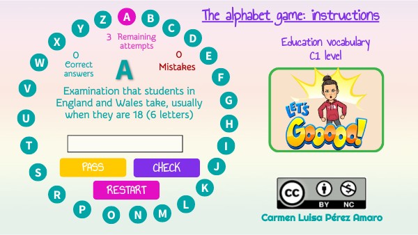 Alphabet Game - Education C1 | Genially