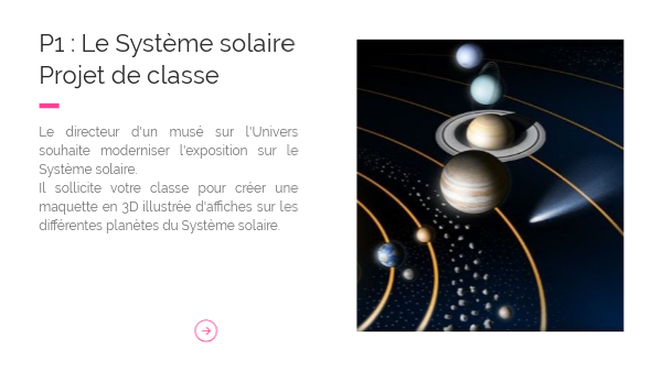 Projet de classe P1 5E Les Système solaire | Genially