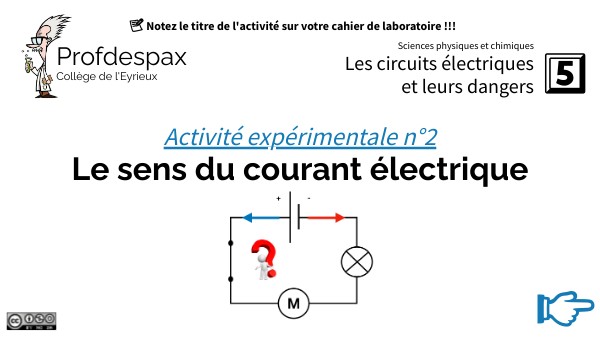 AE3 Le sens du courant électrique | Genially