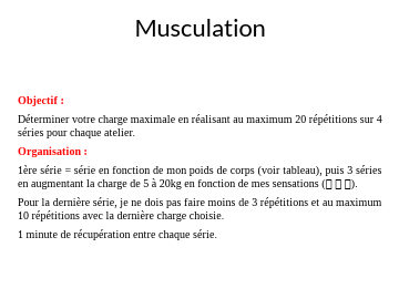Musculation charge MAX | Genially