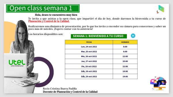 OPEN CLASS SEMANA 1 (PCC)