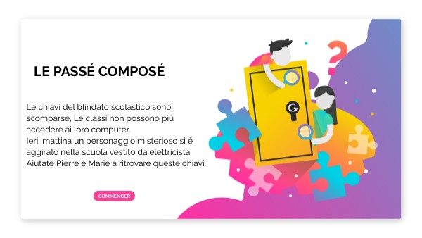 le passé composé - jeu de piste | Genially