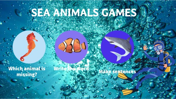 Sea animals game | Genially