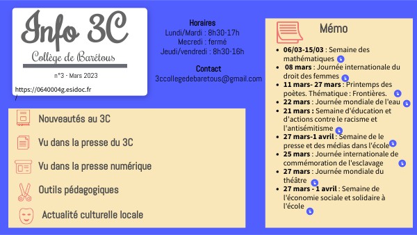 Copie - Copie - Infos 3c n°1 du collège de Barétous