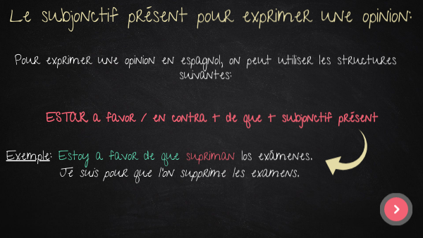 Le subjonctif présent - pour exprimer une opinion | Genially
