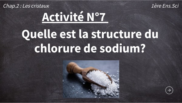 Activité N°7 : Structure du chlorure de sodium